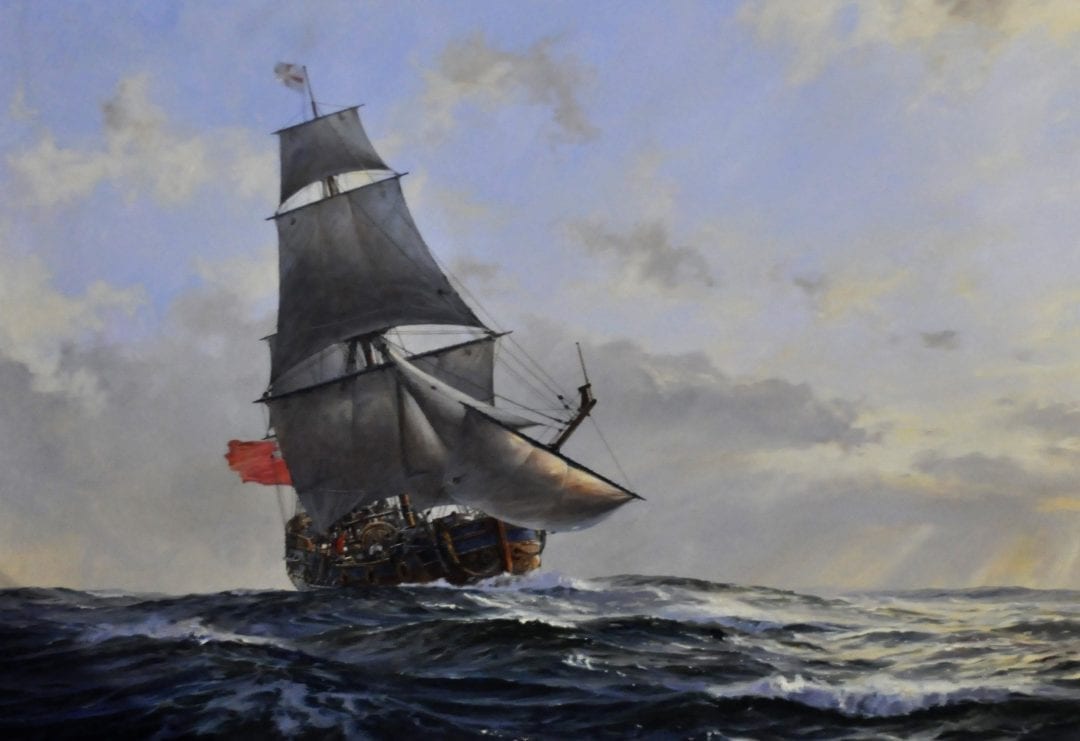 An Interesting Piece: HMS Nonsuch, Painting 1991 By Geoffrey Hunt ...