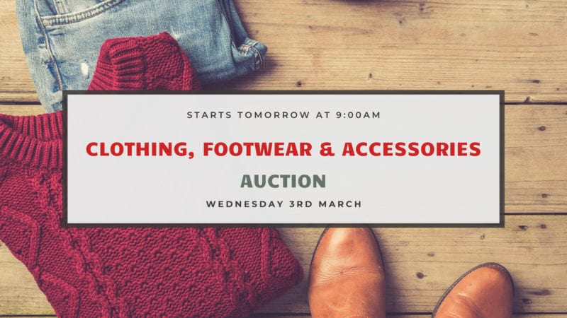 Clothing Auction Starts Tomorrow | Wellers Auctions